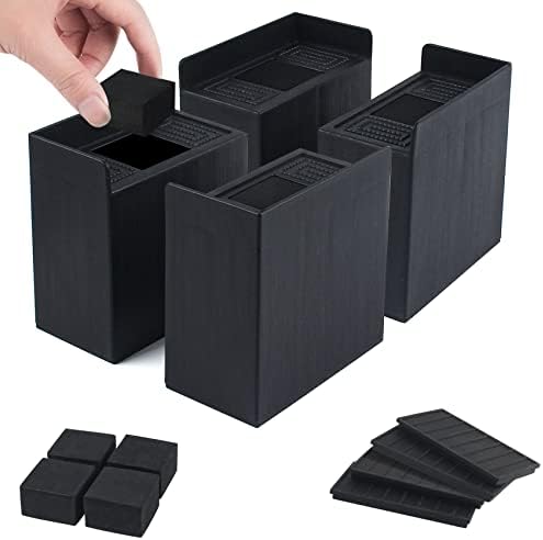 Amazon.com: DEDU Bed Risers 4 Inch Heavy Duty 4 Pack, Furniture Risers ...