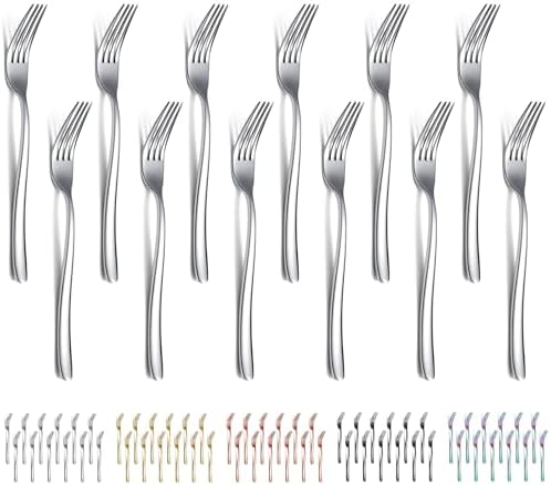 Evanda Dinner Forks Set of 12 Pieces 18.3cm, Stainless Steel Table ...