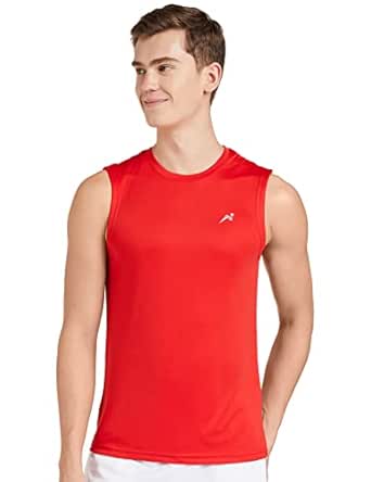 Amazon Brand - Symactive Men's Round Neck Sports T-Shirt, Red, X-Large ...
