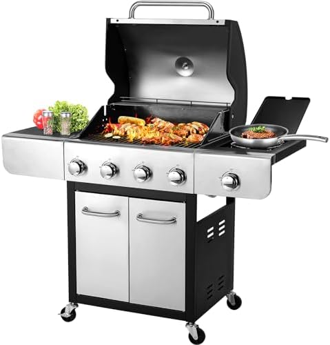 Amazon.com: VANSTON Liquid Propane Gas Grill, Stainless Steel BBQ Grill ...