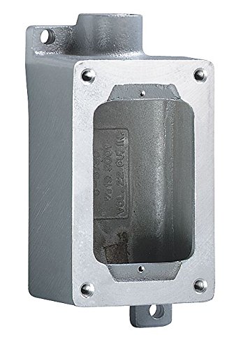 Killark SWB-3 Device Box, 1" Dead End Hub, 1 Gang, Copper-Free Aluminum ...