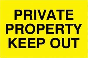 Viking Signs Private Property Keep Out Sign, Yellow : Amazon.co.uk: DIY ...