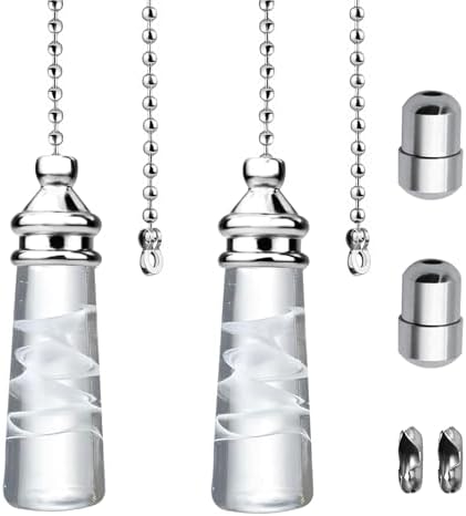 URHRHU 2 Pieces Bathroom Light Pull Cord Handle and Chain Crystal Light ...