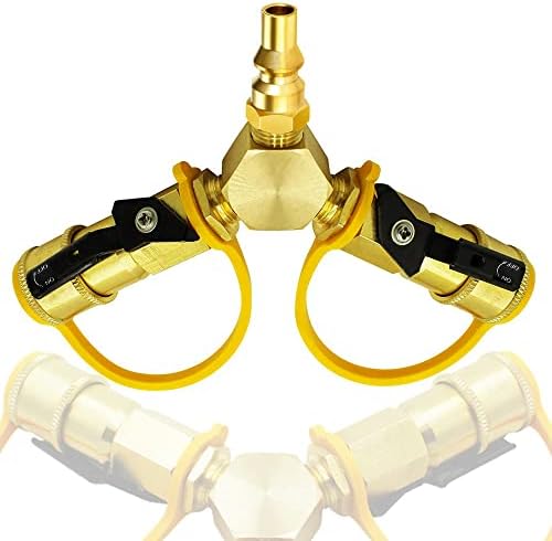 Amazon.com : 3 Way Tank Propane Splitter QCC/POL with Gauge and Shut ...