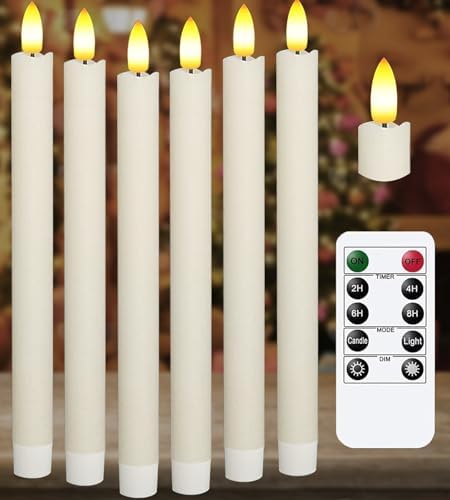 Amazon.com: Upgraded Real Wax LED Flameless Taper Candles with Remote ...