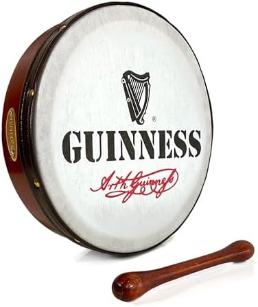 Handmade Dannan 10" Vegan Irish Bodhran Hand Drum - Guinness Design ...