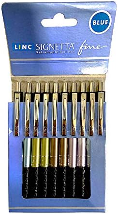 Linc Signetta Fine 0.7mm Ball Pen | Blue | Pack of 10 : Amazon.in ...