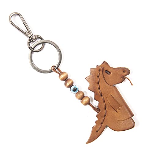 Amazon.com: Handmade Leather Dragon Keychain, Hanging Bag Charm for ...