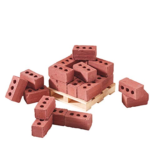 Mini Materials 1:6 Scale Mini Red Bricks with Pallet 24 Pack Hardware ...