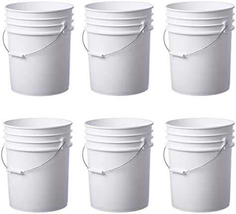 Amazon.com: House Naturals 5 Gallon Food Storage Grade Plastic Bucket - Made in USA (Pack of 6 ...