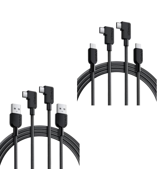 Amazon.com: Anker Cable [2 Pack 6ft], Right Angle USB A to USB C ...