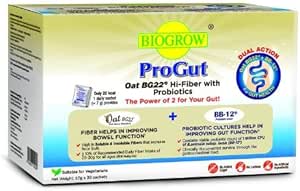 Amazon.com: BIOGROW Progut Oat BG22 Hi-Fiber + Probiotics (7g x 30 ...