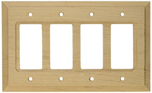 Snapklik.com : 180R4 Baker Quadruple Rocker Unfinished Wood Wallplate