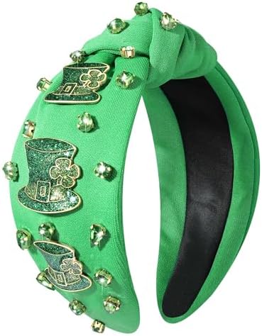 Amazon.com : boderier St.patricks Day Headband Green Top Hat Shamrock ...