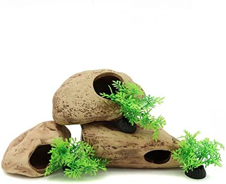 Amazon.com: ALEGI Stackable Aquarium Ceramic Decorations Rock Caves ...