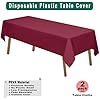 Amazon.com: PEVA Burgundy Plastic 2 Pack Tablecloths - 54 x 108 inch ...