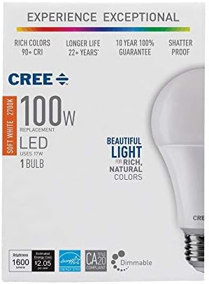 CREE 100W Equivalent Soft White (2700K) A21 Dimmable Exceptional Light ...