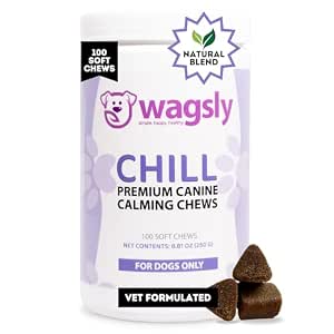 Wagsly Chill - Calming Aid Dog Chews (100 Count) : Amazon.in: Pet Supplies