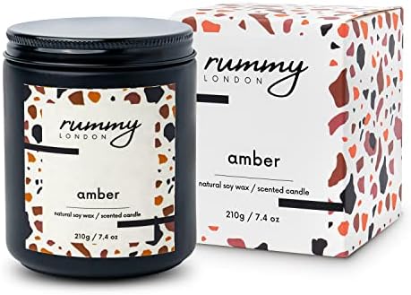 Rummy London Scented Candles | Amber Scented Candle with Pure Natural ...