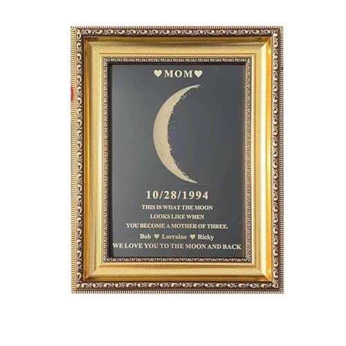 Amazon.com: ROSLILY Custom Moon Phase Picture Frame Wood Lunar Print ...