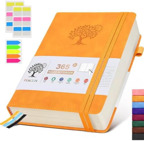 Amazon.com : A5 Lined Journal Notebook - 365 Page Leather Journals for ...