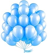Amazon.com: PartyWoo Metallic Light Blue Balloons, 130 pcs Light Blue ...