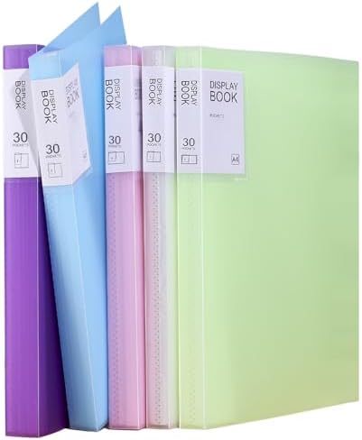4 Pcs A4 Display Folders, Total 160 Pockets Display Book Folder with ...