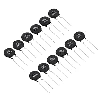 PATIKIL NTC Thermistors Resistors, 12Pcs 10 Ohm 5A NTC10D-15 High ...