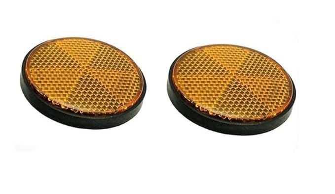 GadiBike Bike Universal 2pcs 2inch Round Reflectors Orange Universal ...