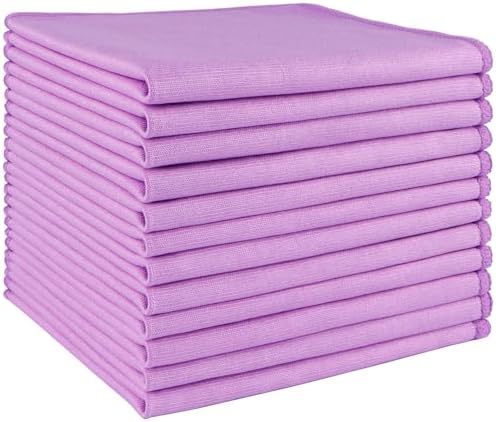 Orvarto 10 x Microfibre Glass Cloths 36x36cm, Lint Free and Ultra Fine ...
