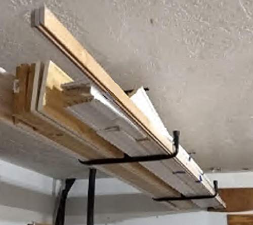 Snapklik.com : LAJIAOZ 2 Pcs Black Heavy Duty Overhead Garage Storage ...