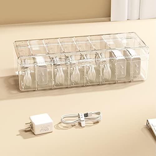STARRY G 8 Grids Cable Tidy Box with Lid, Cable Organizer Box, Large ...