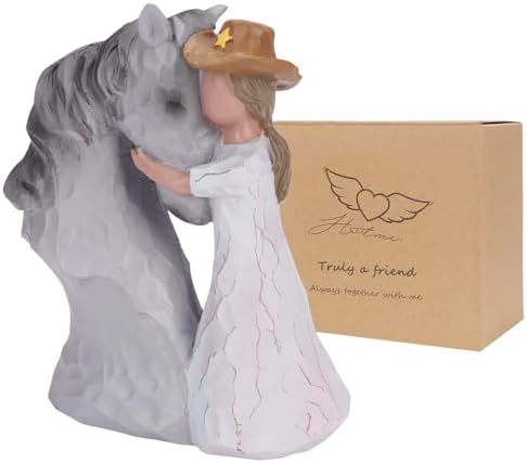 Amazon.com: Horse Gifts for Girls Women - Girl Embraces Horse Figurine ...
