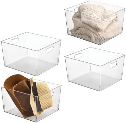 Amazon.com: mDesign Plastic Storage Organizer Container Bin, Closet ...