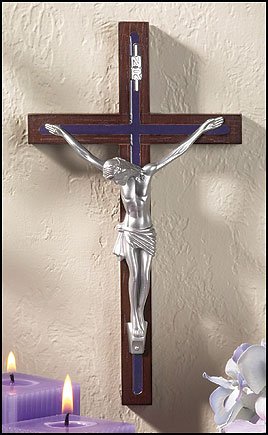 Autom Wall Hanging Crucifix with Purple Inlay, 8 Inch, Pack of 3 ...