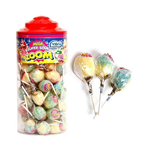 Buy 50 X VIDAL MEGA SUPER SOUR ZOOM LOLLIES PACK | 50 PACK BUNDLE ...