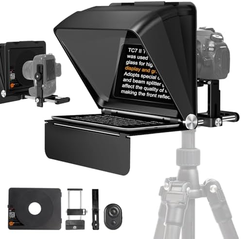 Amazon.com : LENSGO Teleprompter for Camera DSLR/SLR,7.9’’Mini Prompter ...