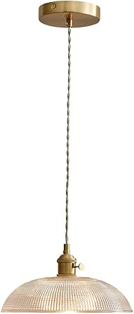 Oyisen Glass Pendant Light, Clear Glass Shade Lighting Fixture ...