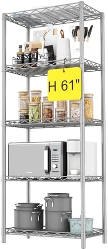 Amazon.com: HOMEFORT 5-Tier Wire Shelving 5 Shelves Unit Metal Storage ...