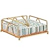 Amazon.com: MOLEDINO Modern Gold Cast Iron Napkin Holder with Wooden Base, Sturdy Square Design ...