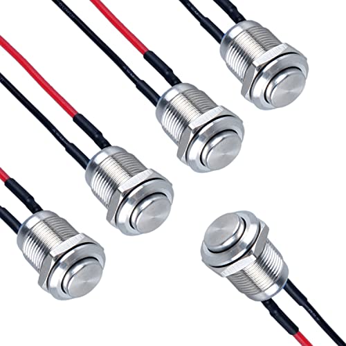 Snapklik.com : DMWD 5pcs 12mm Momentary Push Button Switch High Round Head