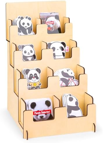 Amazon.com: Sticker Display Stand For Vendors, 4 Tier Wooden Small Card ...