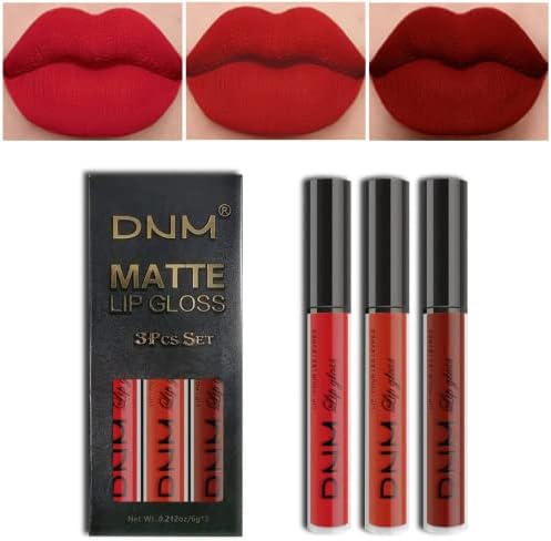 Amazon.com : AMY'S DIARY 3Pcs Bright Red Matte Liquid Lipstick Sets ...