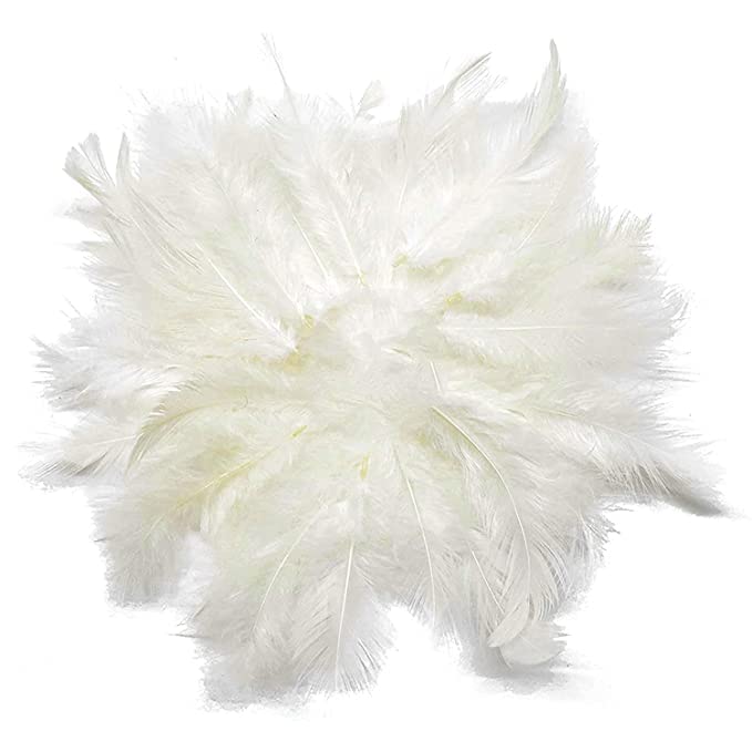 Buy Veer Natural Dyed White Feathers 80 Pieces for Craft Project ...