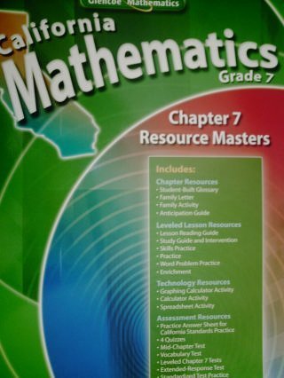 California Mathematics Grade 7 Chapter 7 Resource Masters (California Mathematics Grade 7 ...