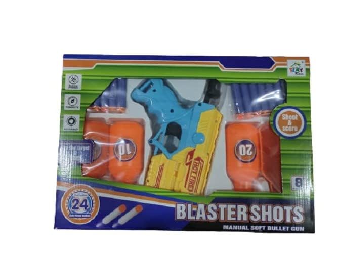 Manual Blaster Gun,4 Target & Foam Suction Bullets Guns & Darts ...