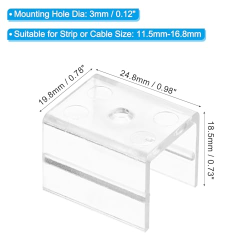 PATIKIL LED Strip Light Clips, 40 Pack Mounting Bracket Fixing Clips ...