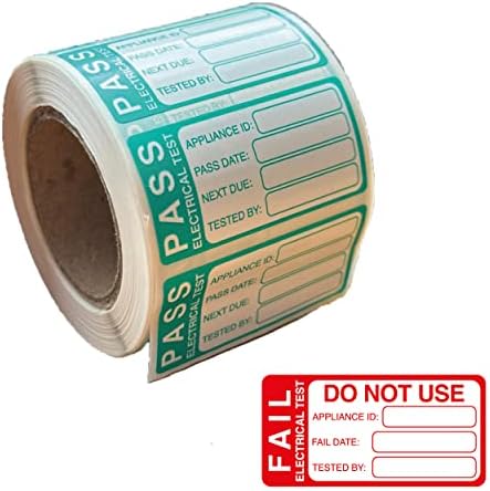500PCS Pass & 50PCS Fail 25x50mm Pat Testing Stickers Pat Test Labels ...