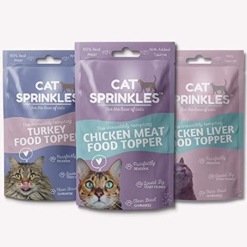 Cat Sprinkles: Fussy Cat Food Toppers Poultry Trio x3 - Chicken Meat ...