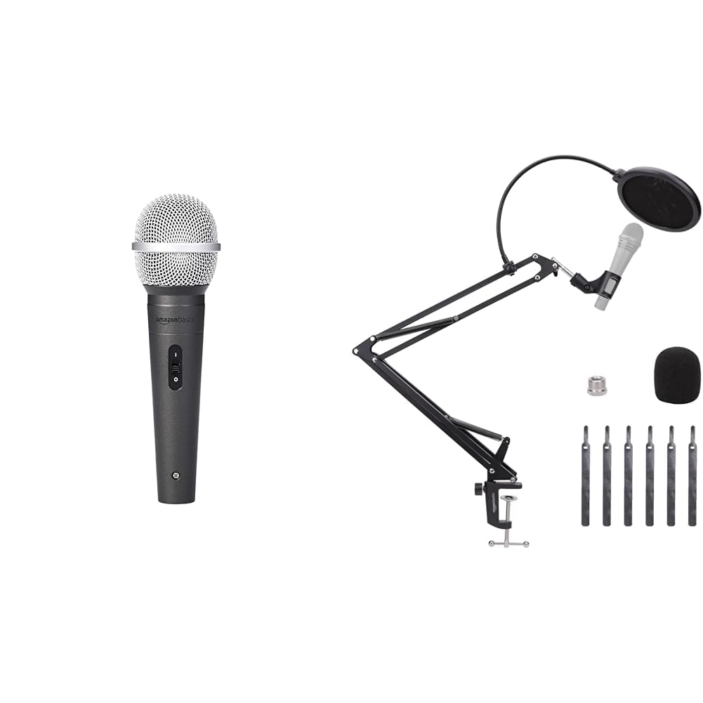 Amazon.com: Amazon Basics - Dynamic Vocal Microphone + 14-inch ...